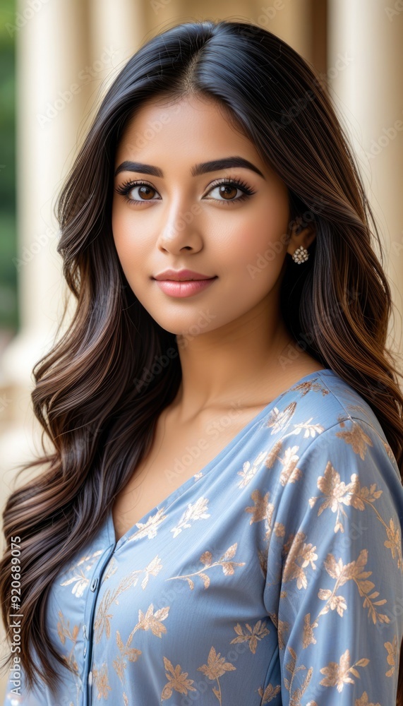 Beautiful young Indian Asian woman student, looking intelligent and ...