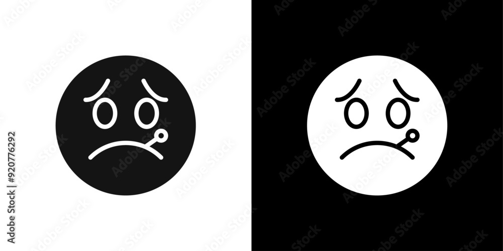 Face with thermometer emoji icon logo set vector Stock Vector | Adobe Stock