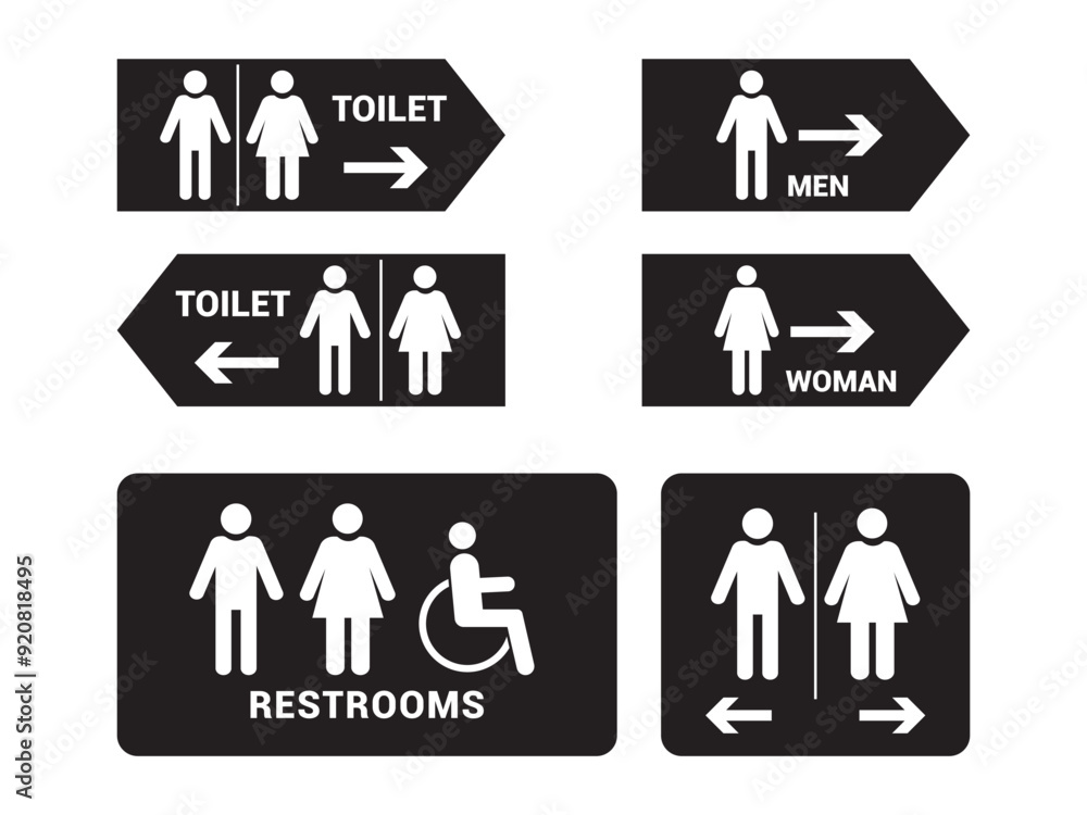 Vector de Stock Wc toilet pictogram sign. Woman, man pictogram figure ...