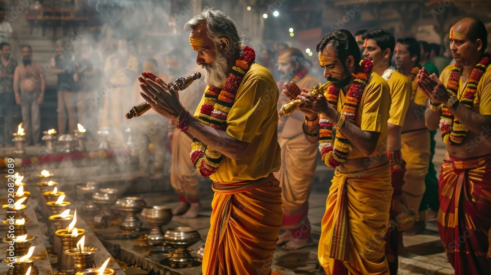 Ganges Aarti Festival . Priests and officiants guide the Ganga Aarti ...