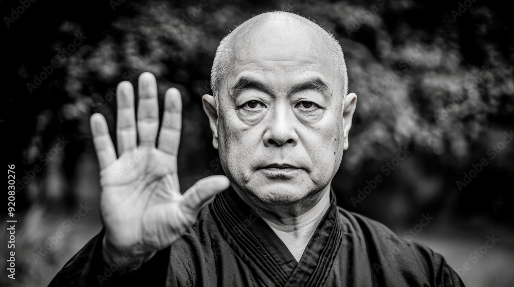 Kung Fu Master in Action A captivating image showcasing an experienced ...