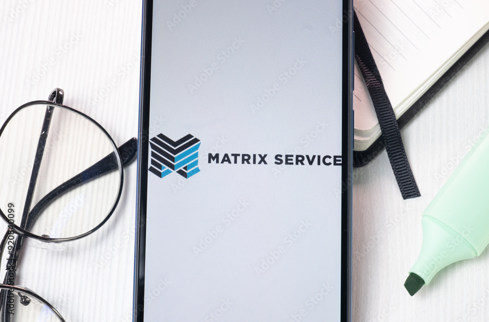 New York, USA - 1 August 2024: Matrix Service Logo on Phone Screen, Company Icon on Display ...