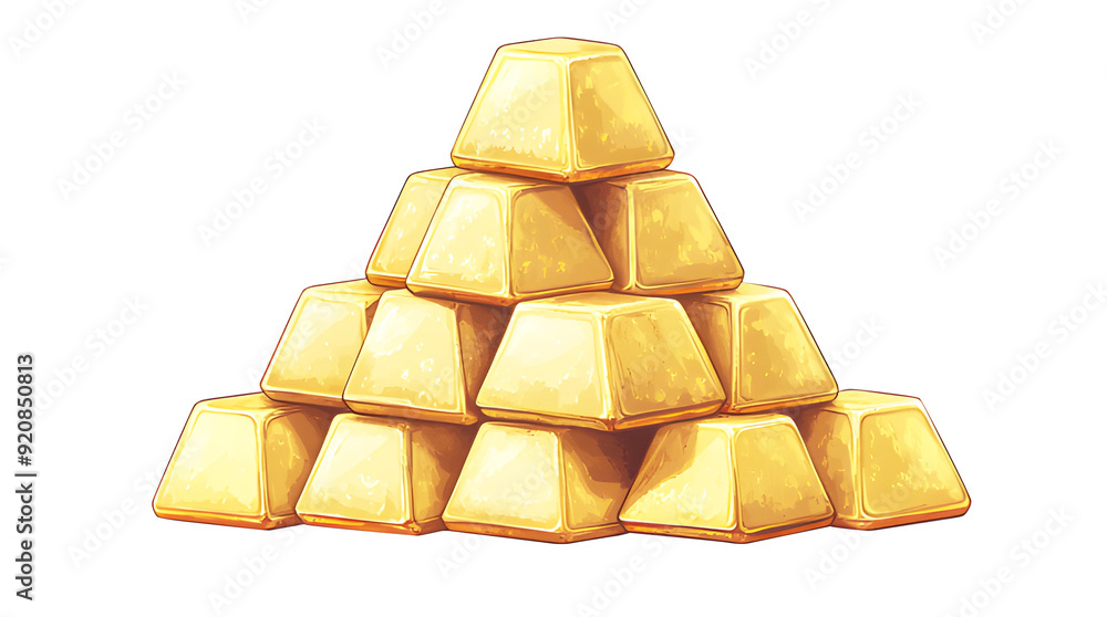 Piles of gold nuggets isolated on cut out PNG or transparent background ...