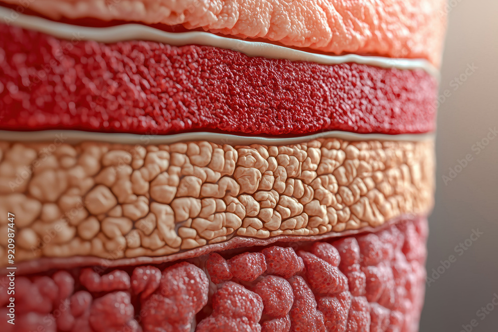 Detailed cross-section illustration of human skin layers showcasing ...