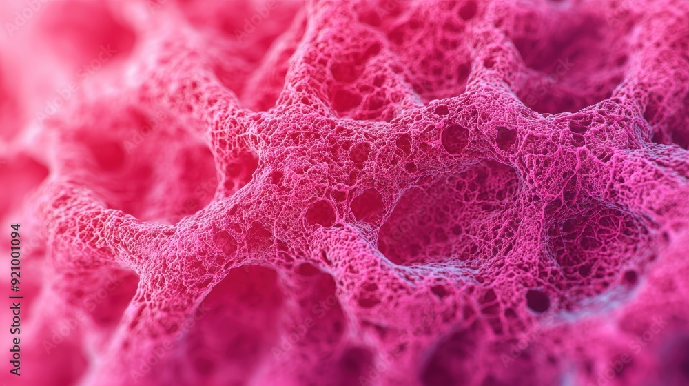 Detailed Cross-Section of Lung Tissue Revealing Cellular Respiration ...