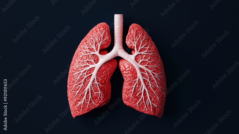 Detailed Cross-Section of Human Thorax with Expanded Lungs for Text ...