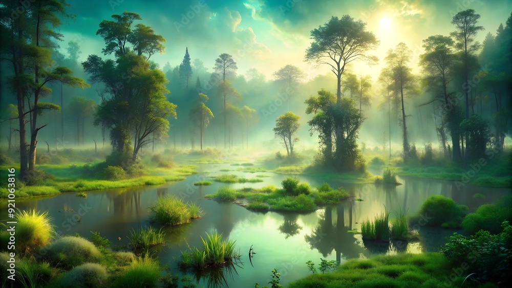 Ethereal Mist-Shrouded Swamp: A Surreal HDRI Environment Map Generative ...