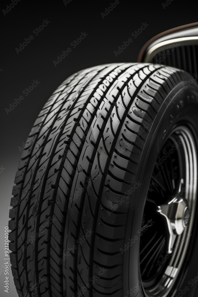 Vintage Style Tires on Classic Car Wheel - High Resolution Image for ...