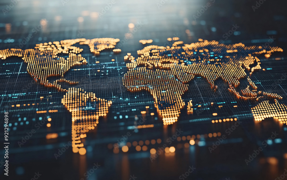 Vibrant 3D World Map with Dynamic Data Visualization and Colorful ...