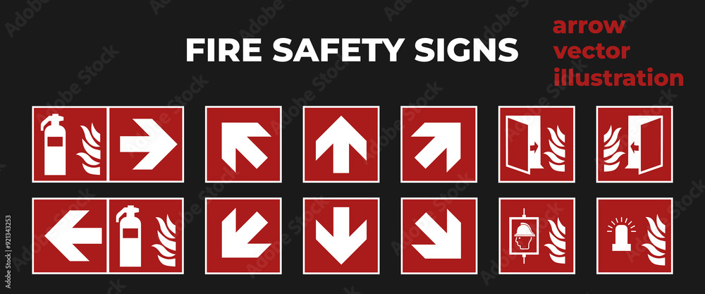 Official ISO 7010 safety signs vector drawings.Red fire safety signs ...