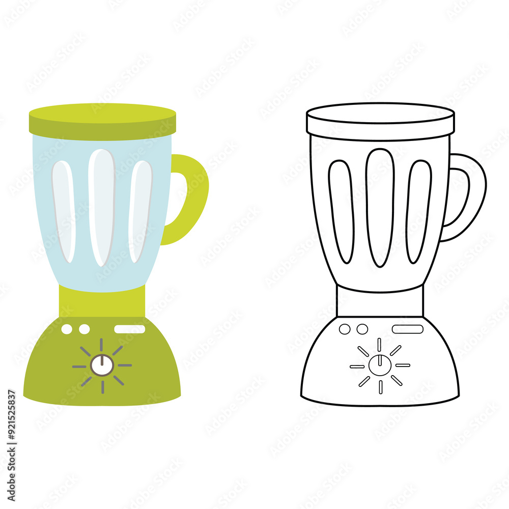 Outline and Color Clipart Coloring Page for Kids Stock Illustration ...
