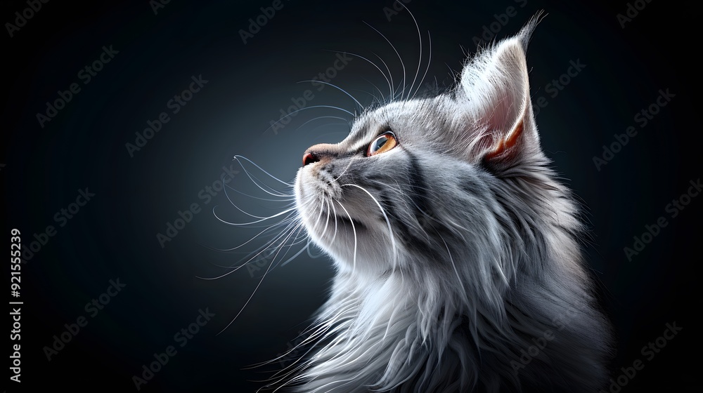 Art guide, line drawing style of a cat, delicate details, ultra-high ...