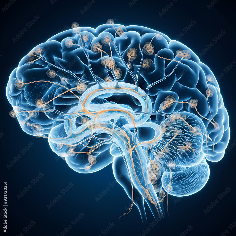 Educational Diagram of the Nervous System Brain Signal Processing & Integration with Sensory ...