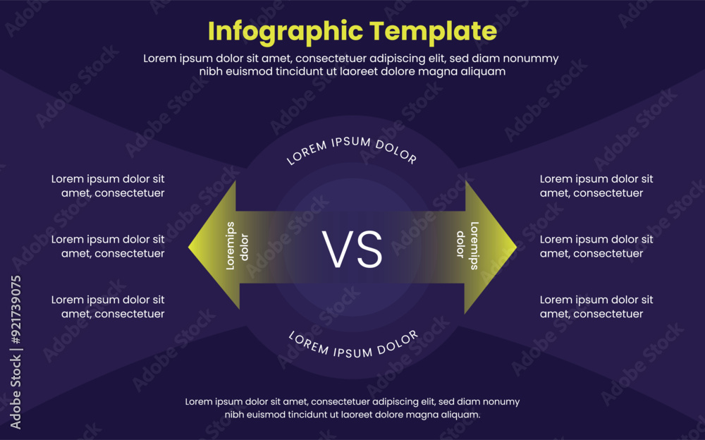 Comparison infographic concept for slide presentation with big circle ...