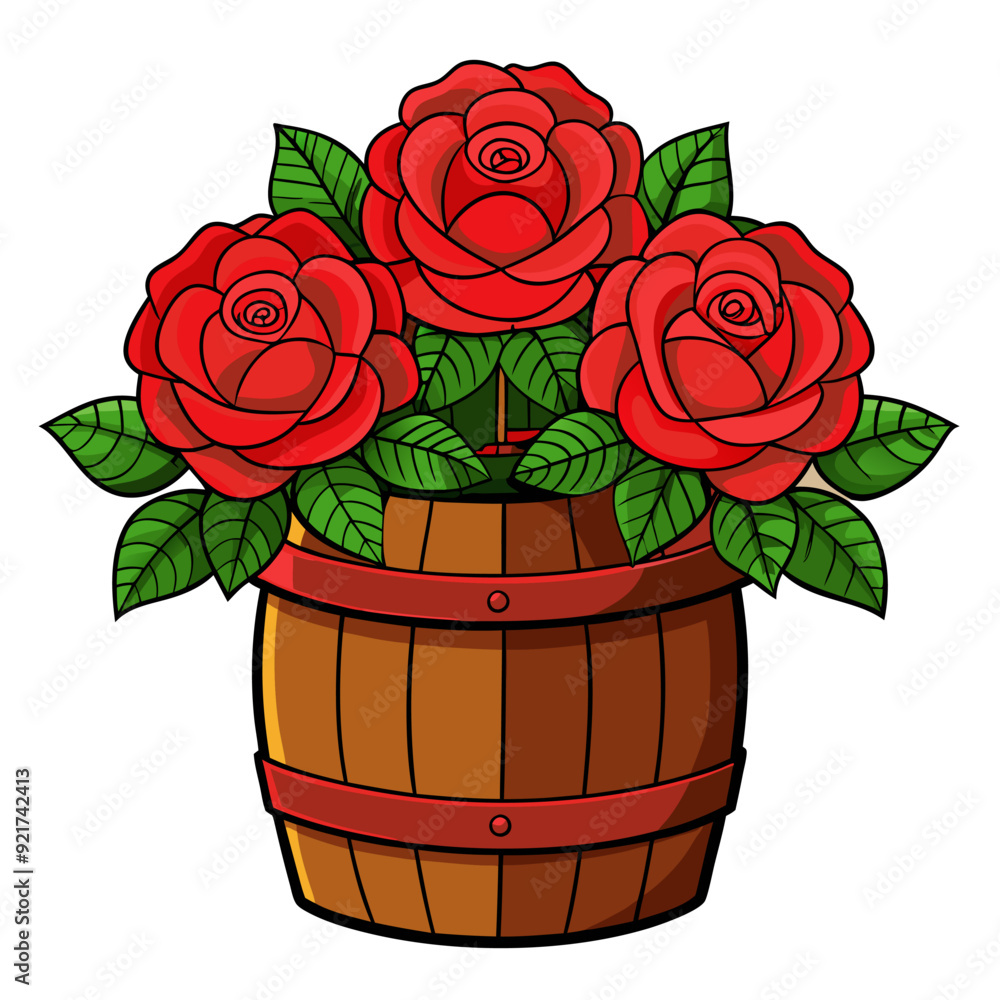 Beautiful red rose flower growth and development stages illustration ...