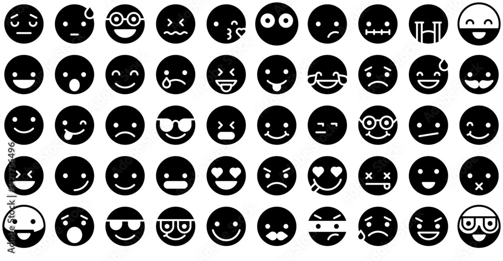 Set Of Emoji 2 Fill Vector Symbols Apps, Websites Ui Designs Suitable ...