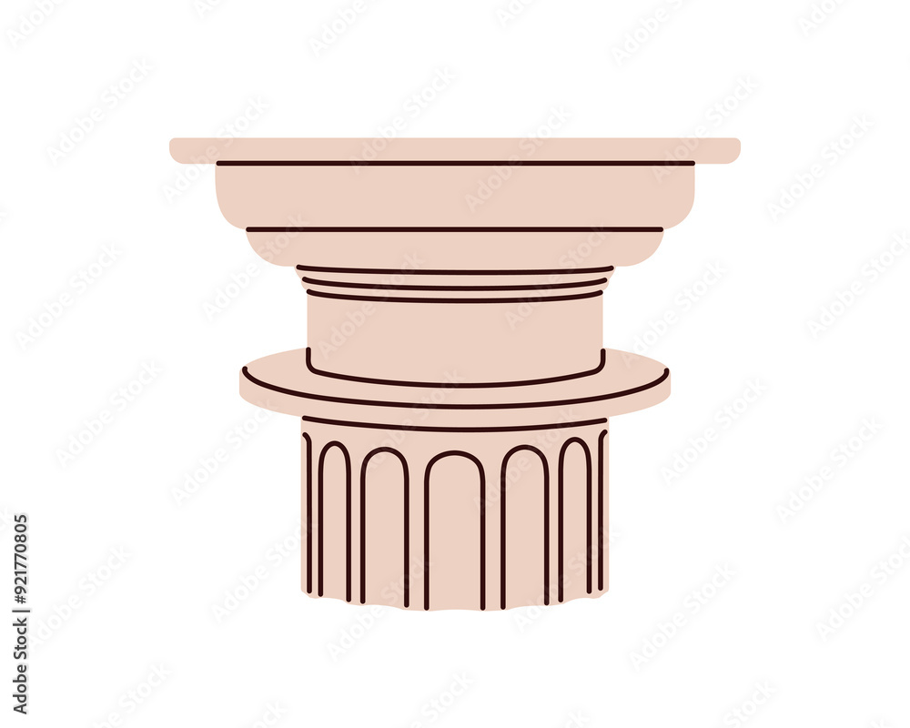 Column, Greek capital in doric order style. Classic antique ...