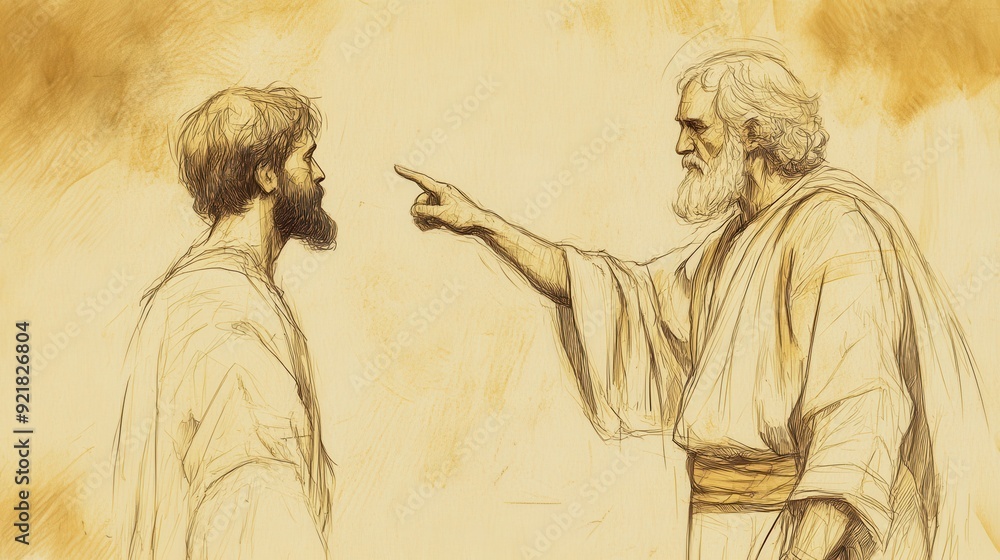 Biblical Illustration of 1 Samuel: David Anointed King, Jesse Presents ...