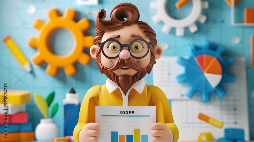 Ilustración de Stock 3D Flat Icon of Quality Manager with Quality ...