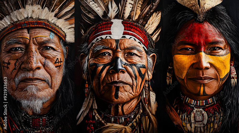 A series of close-up portraits of indigenous leaders from different ...