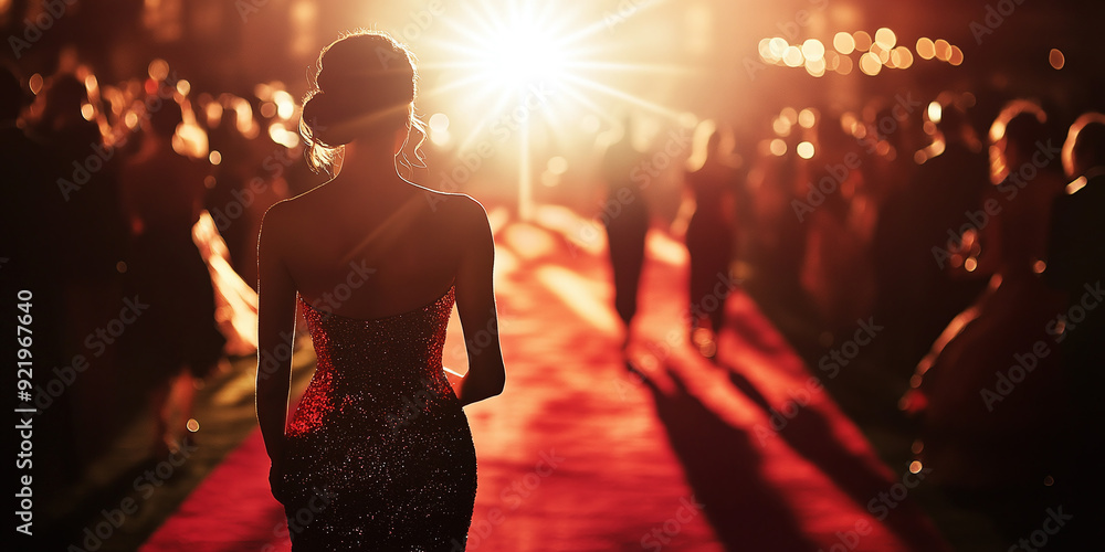 Glamorous Red Carpet Event with Celebrities in High Fashion Attire and ...