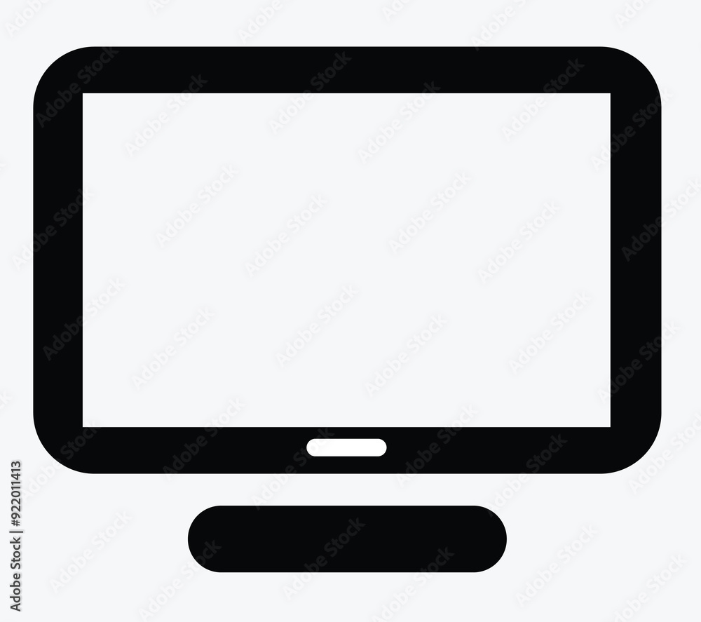 High-Resolution Computer Monitor Icon - Modern Flat Design, Desktop ...
