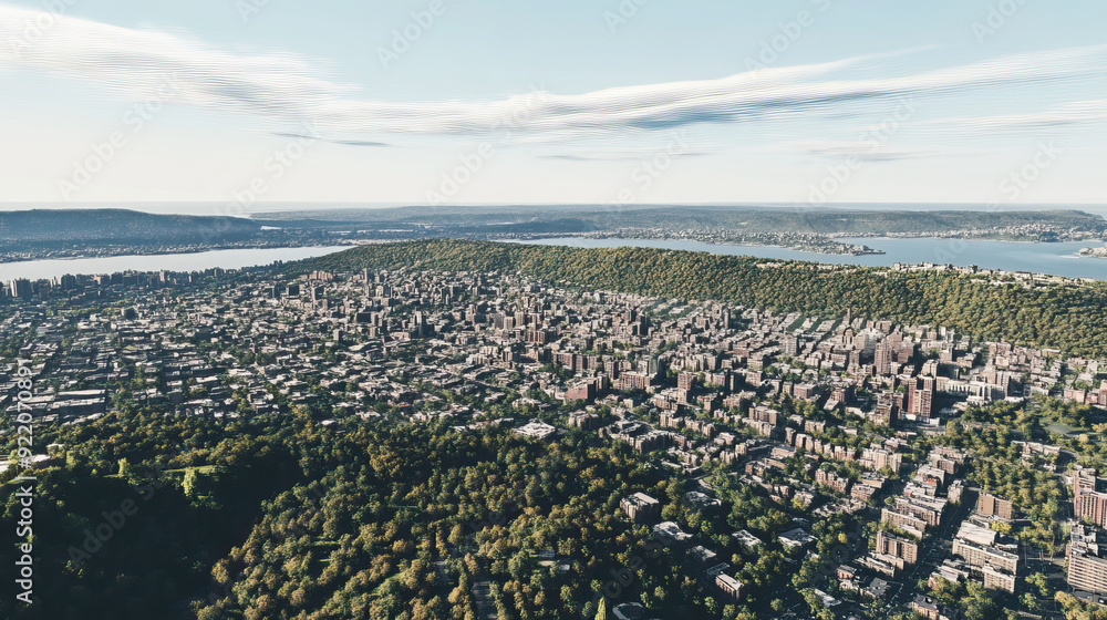 Technical aerial visual, 3D LiDAR GIS aerial map satellite scan model ...