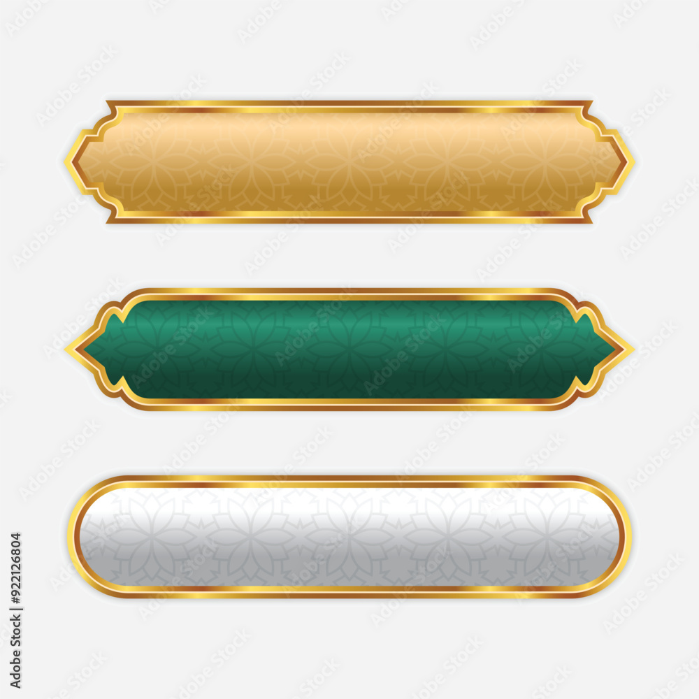 luxury golden arch islamic ornamental text box title frame for wedding ...