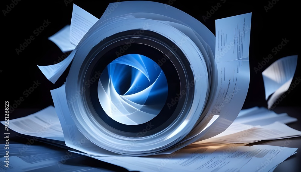 Lens of Clarity: High-Resolution Document Scanning, futuristic camera ...