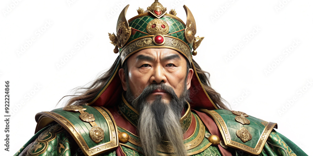 Guan Yu, or Guan-di, god of war and patron of justice, cut out on ...