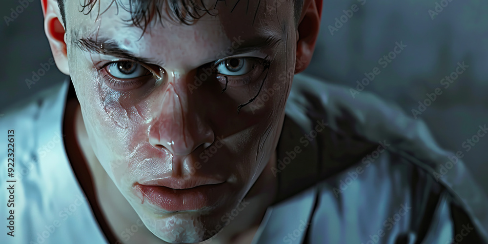 A mugshot artist captures the defiant expression of a young criminal ...