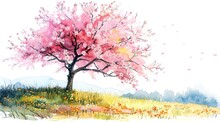Cherry Tree Watercolor Free Stock Photo - Public Domain Pictures