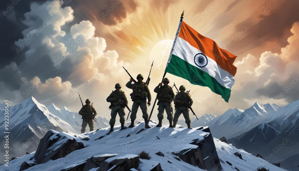 Kargil vijay diwas illustration banner or poster. 26 july. happy independence day post, banner ...