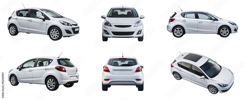 PNG Collection of white hatchbacks. Different angles and perspectives ...