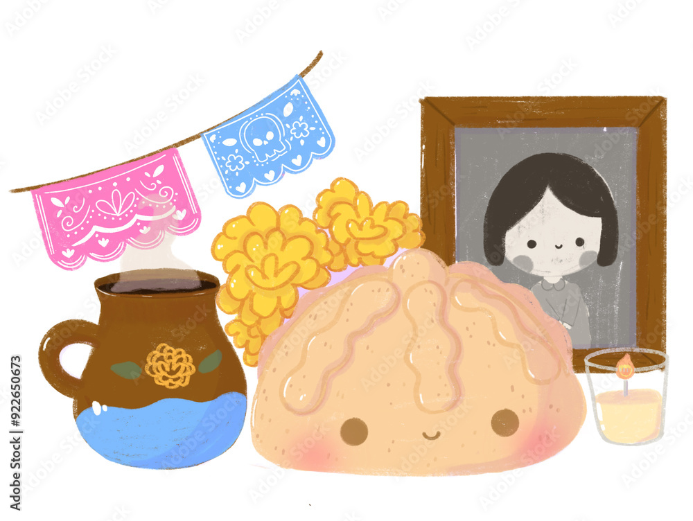 Ofrenda día de muertos animada sin fondo Stock Illustration | Adobe Stock