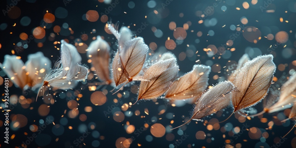 Seed pods burst open, releasing a cascade of feathery structures that ...