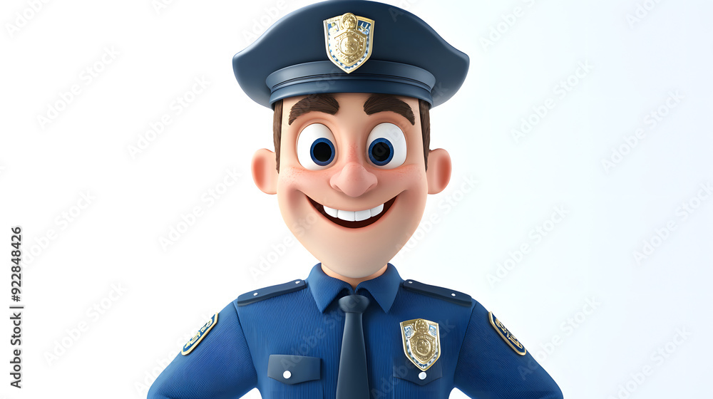 Friendly Officer: A cartoon police officer with a warm, approachable ...
