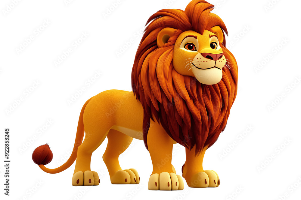 Cute Majestic Lion: A lion standing proudly against a transparent ... Cute Majestic Lion: A lion standing proudly against a transparent ...