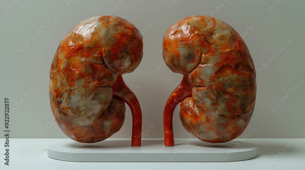 Two realistic healthy human kidneys in white background. Wallpaper ...