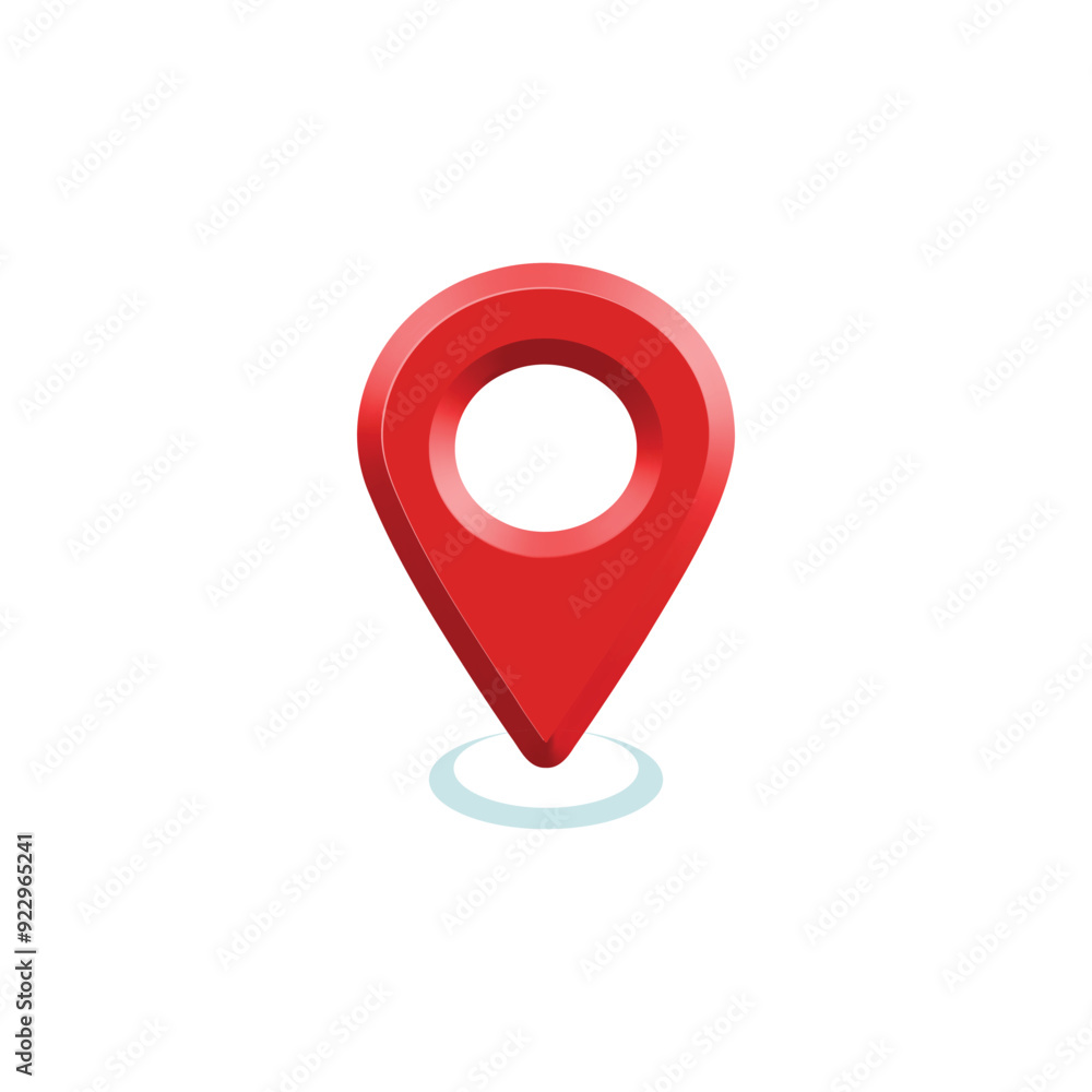 location icon mark. Realistic 3d emboss red Locate pin gps map design ...
