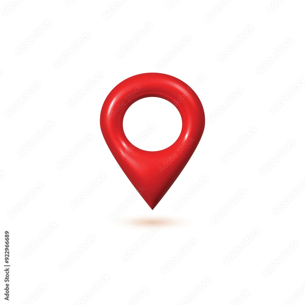 location icon mark. Realistic 3d shiny red Locate pin gps map design ...