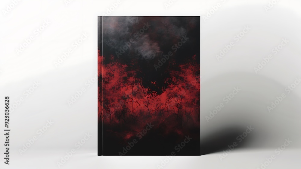 Foto de Stock book cover template with intense graphics, dark tones ...