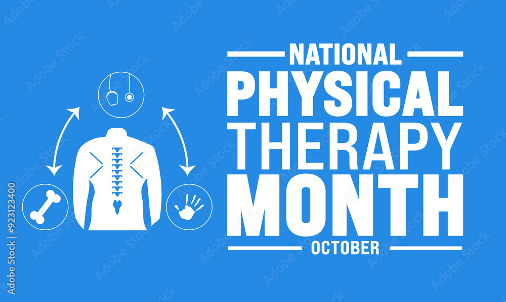 Physical therapy month is observed every year in October, background ...