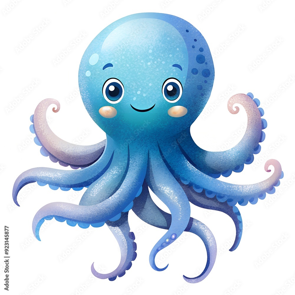 Kawaii octopus clipart illustration isolated on white background Stock ...