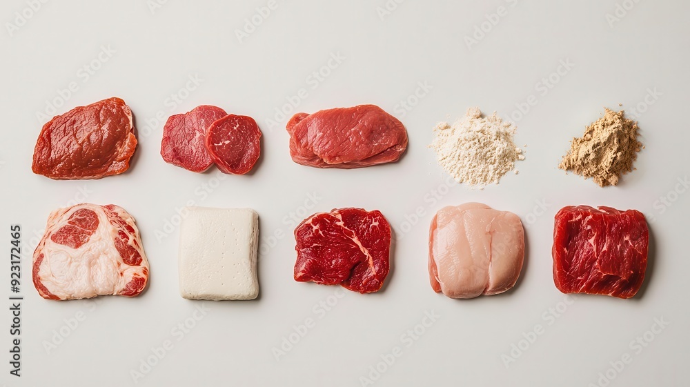 A diagram comparing the amino acid profiles of meat protein and whey ...