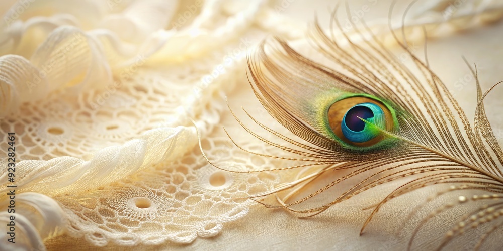 exquisite elegance with soft focus peacock feather intertwined with ...