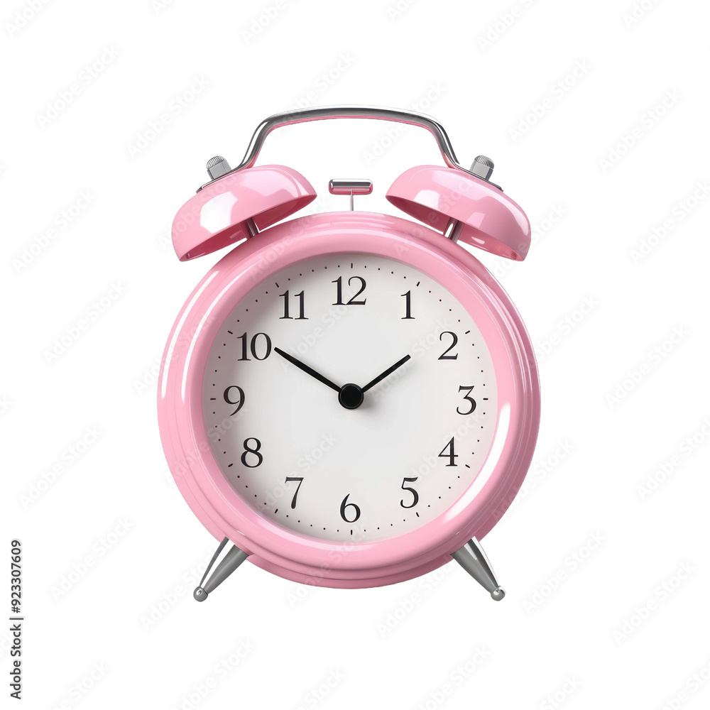 Pink retro alarm clock isolated on white or transparent background, png ...