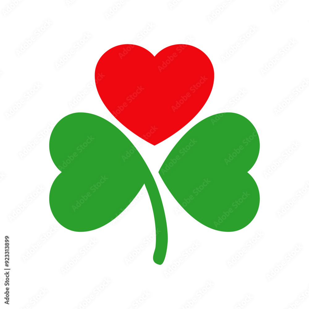 Vector de Stock Día de San Patricio. Logo con silueta de trébol de tres ...