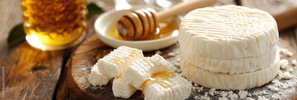 Fresh Whey Cheese Made from Goat Milk with Honey, a Traditional ...