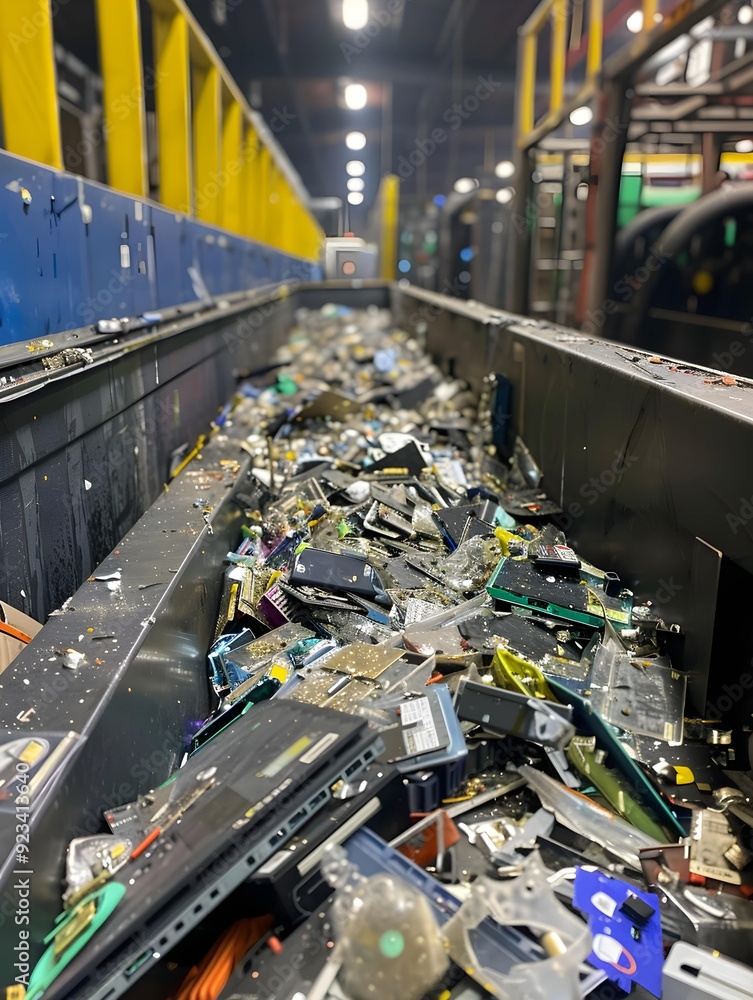 Sorting e waste separating recyclables and removing hazardous materials ...